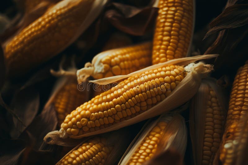 AI Generated Illustration of a Stack of Corn Stock Illustration ...