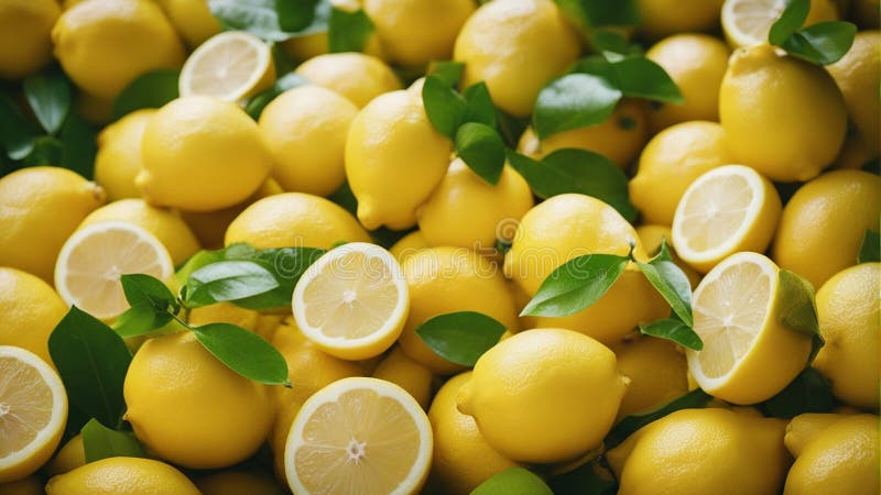 AI Generated Illustration of a Stack of Lemons Stock Illustration ...