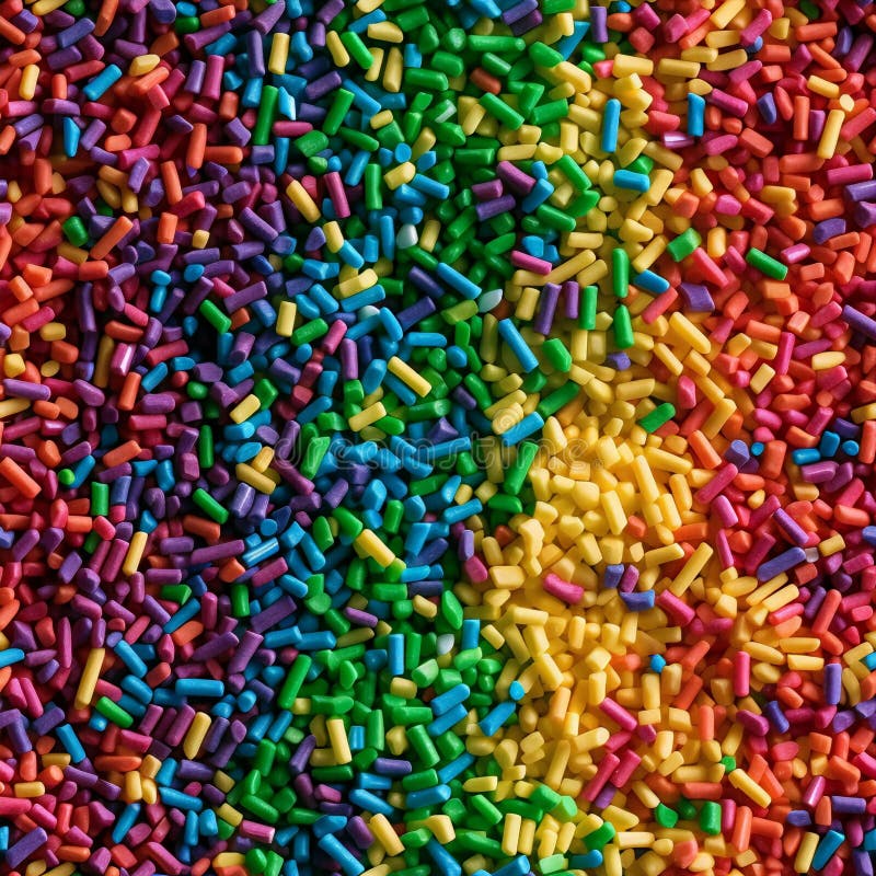 AI Generated Illustration of a Stack of Rainbow Sprinkles Stock ...
