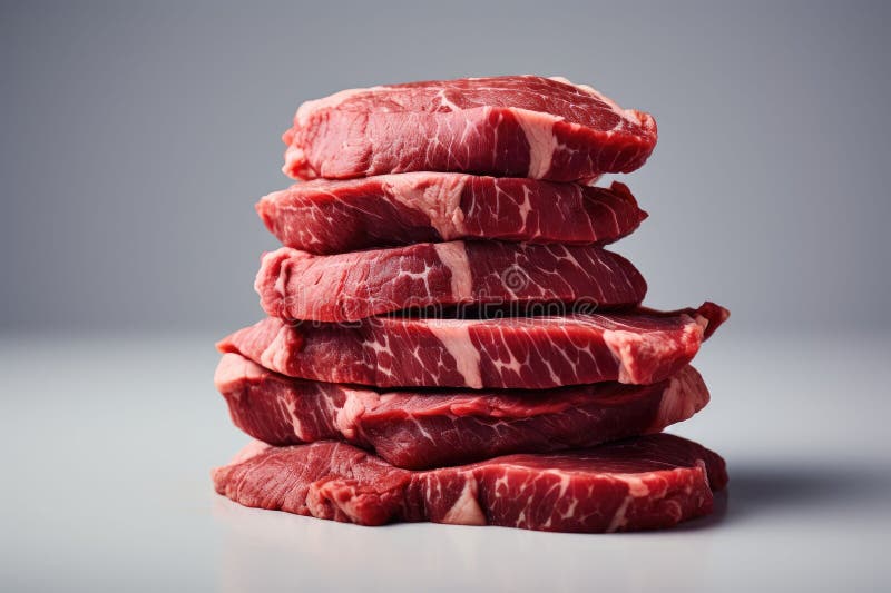 AI Generated Illustration of a Stack of Raw Beef Steak Stock Photo ...