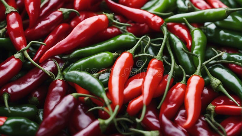 AI Generated Illustration of a Stack of Red Chili Peppers Stock ...