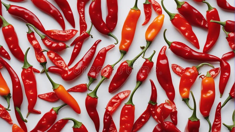AI Generated Illustration of a Stack of Red Chili Peppers Stock ...