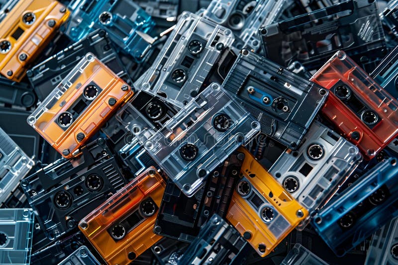 AI Generated Illustration of a Stack of Vintage Video Tapes Stock ...
