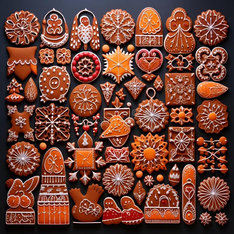 AI Generated Illustration of Stacked Ginger-shaped Biscuits Ready To ...