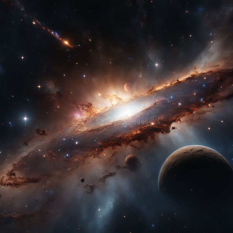 AI Generated Illustration of a Star-studded Galaxy with a Backdrop of ...