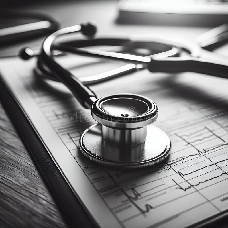 AI Generated Illustration of a Stethoscope on a Paper Sheet Stock ...