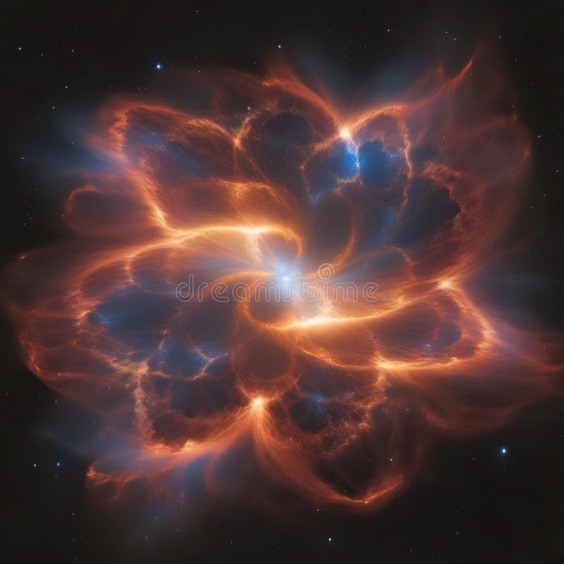 Cosmic Stars Creating a Flower Image in the Galaxy Stock Illustration ...