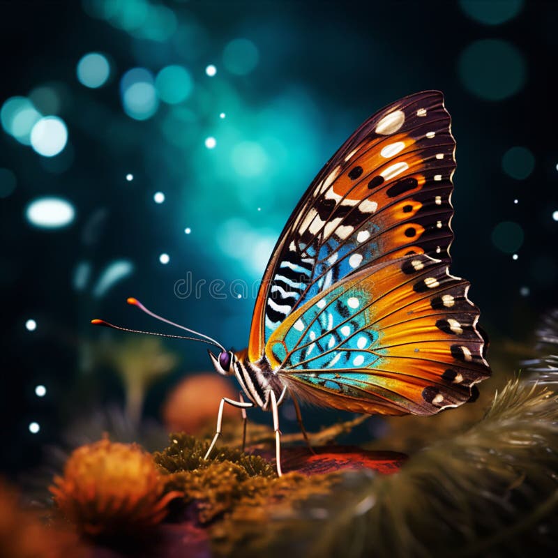 AI Generated Illustration of a Striking Orange Butterfly with Unique ...