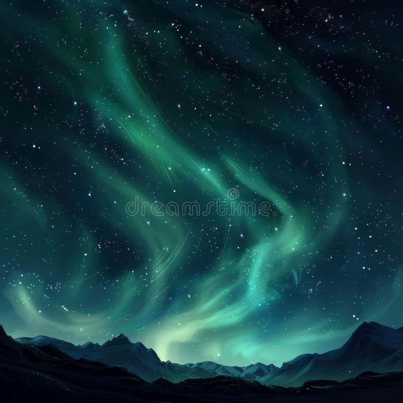 AI Generated Illustration of a Stunning Display of the Northern Lights ...