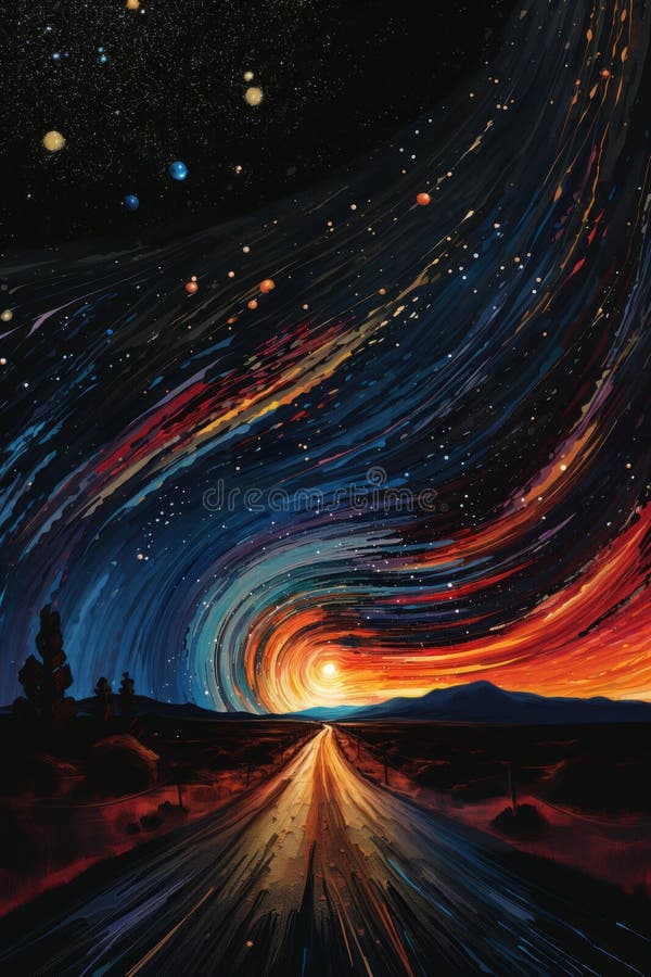 AI Generated Illustration of a Stunning Night Sky with a Celestial ...