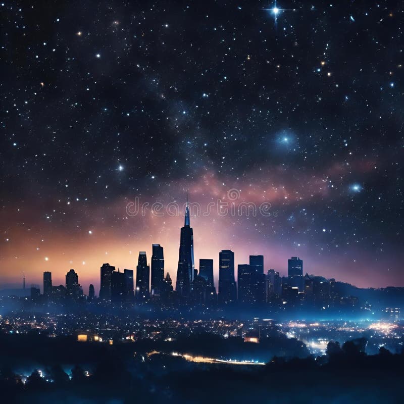 AI Generated Illustration of a Stunning Night Sky Featuring a Vast ...