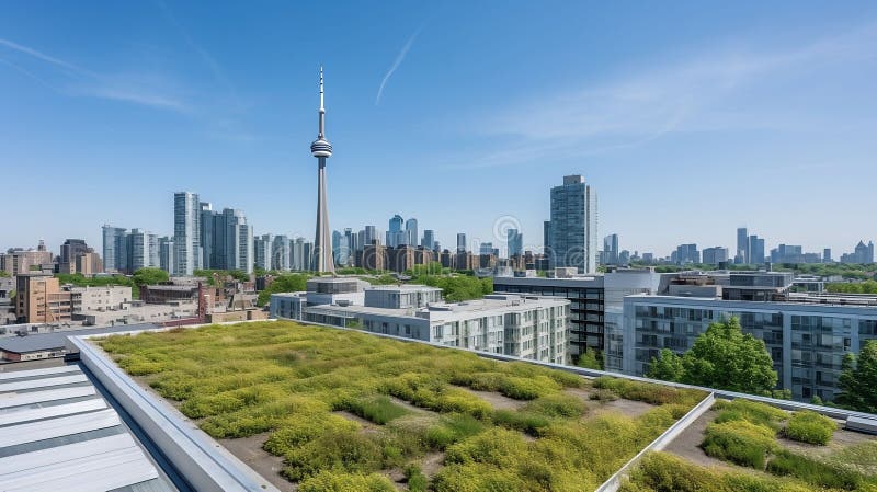 AI Generated Illustration of a Stunning Rooftop Garden on Top of a ...