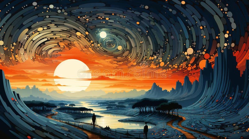 AI Generated Illustration of a Stunning View of an Idyllic Natural ...