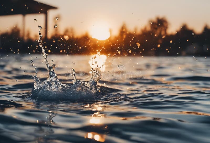 The Sun Shining on Water and Splashing into it with a Boat in the ...