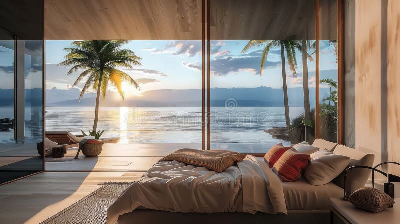 AI-generated Illustration of Sunlight Streaming through Big Bedroom ...