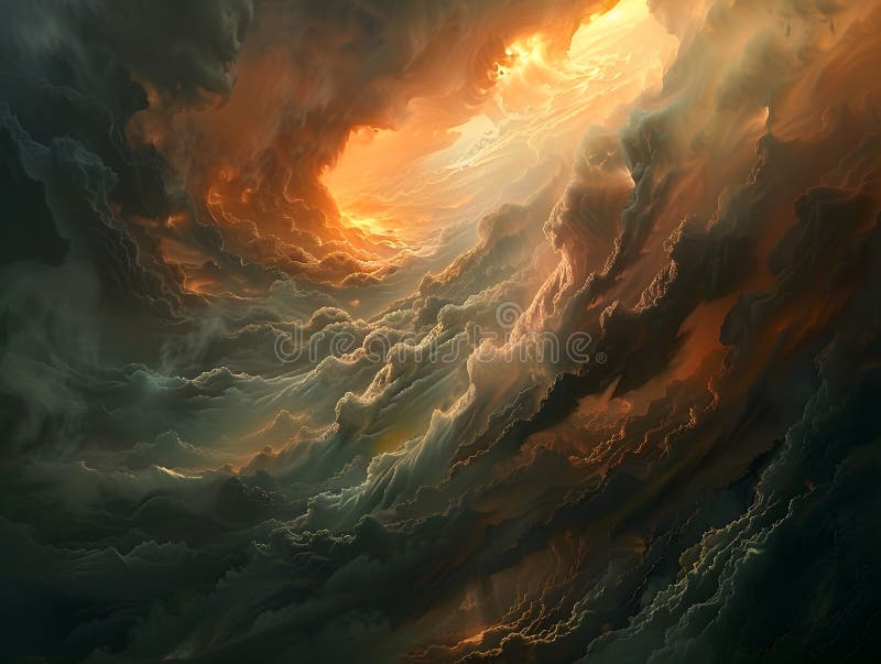 Surreal Image of Swirling Clouds with Dramatic Lighting, Creating a ...