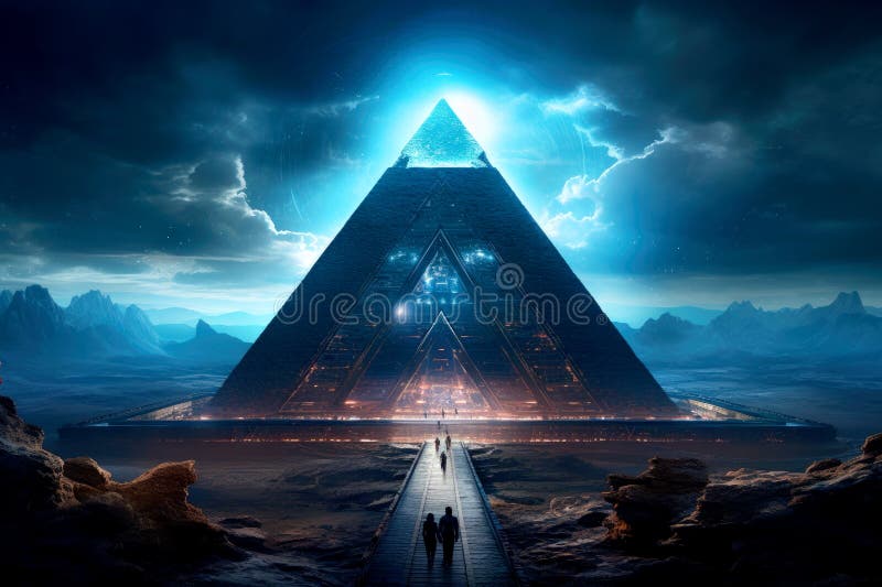 AI-generated Illustration of a Surreal, Majestic, Ancient Pyramid with ...