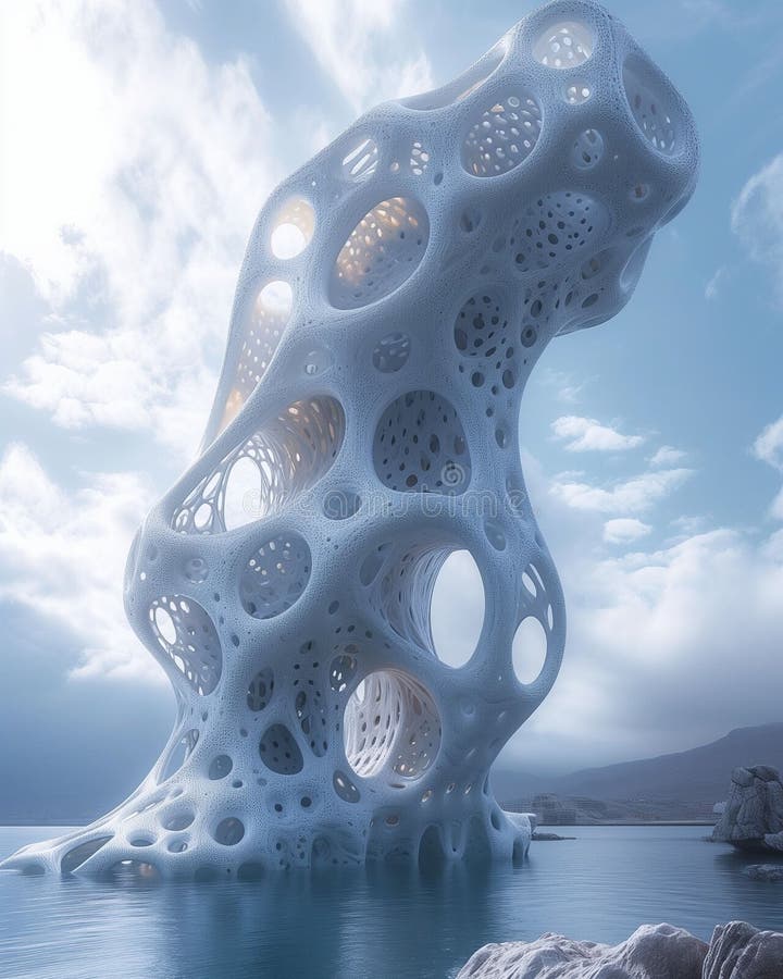 AI-generated Illustration of a Surreal, Organic-shaped Structure with ...