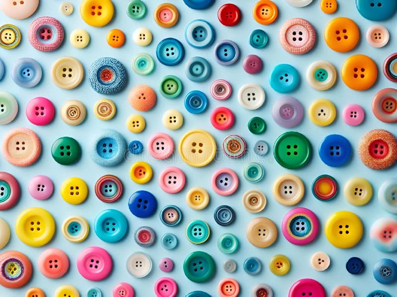AI Generated Illustration of a Symmetrical Pattern of Colorful Buttons ...