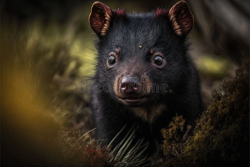 AI Generated Illustration of a Tasmanian Devil Cub Stock Illustration ...