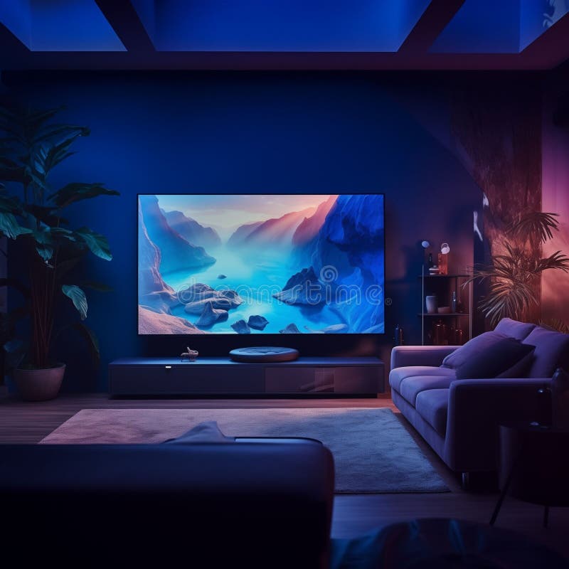 AI Generated Illustration of a Television Screen with a Glowing Image ...