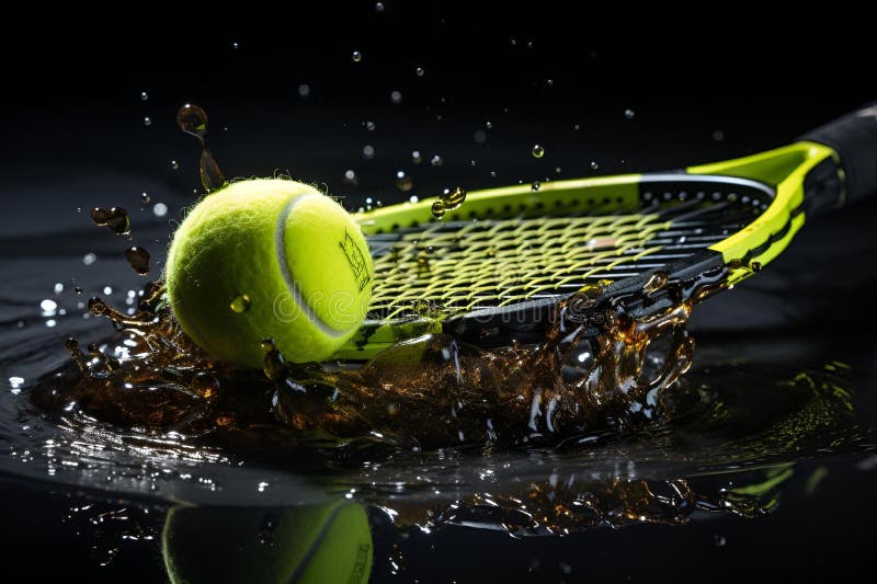 AI Generated Illustration of a Tennis Racket and a Tennis Ball in the ...