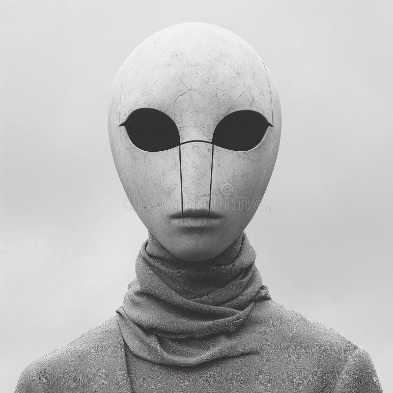 AI Generated Illustration of Terrifying Stone Effigy of a Humanoid Form ...