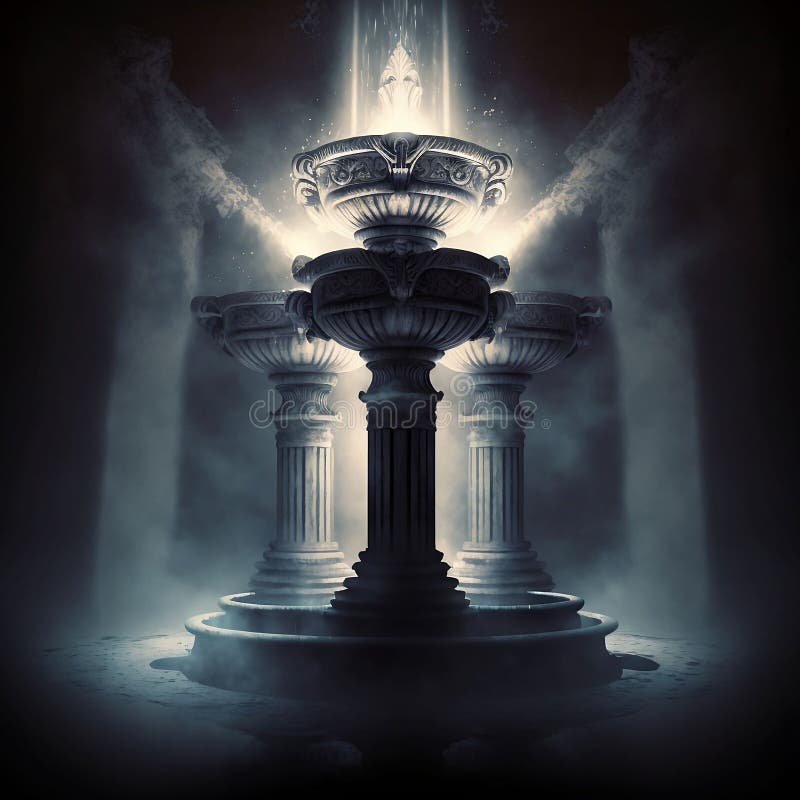 AI Generated Illustration of Three Columns Illuminated by a White Light ...