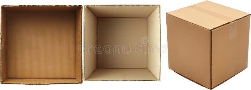 Three Empty Cardboard Boxes Stacked on One Another in the Same Row ...