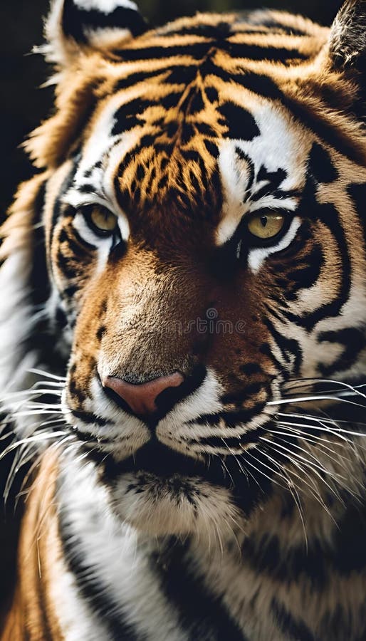 AI Generated Illustration of a Tiger with Its Eye Wide Open in a Lush ...
