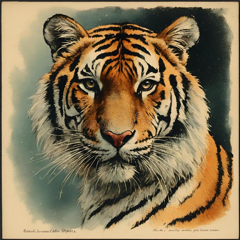 AI Generated Illustration of a Tiger S Face with a Soft Gradient ...