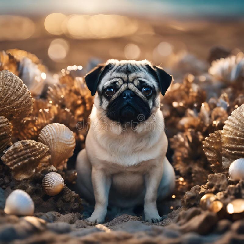 AI Generated Illustration of a Tiny Dog Poses in Front of a Bed Made of ...