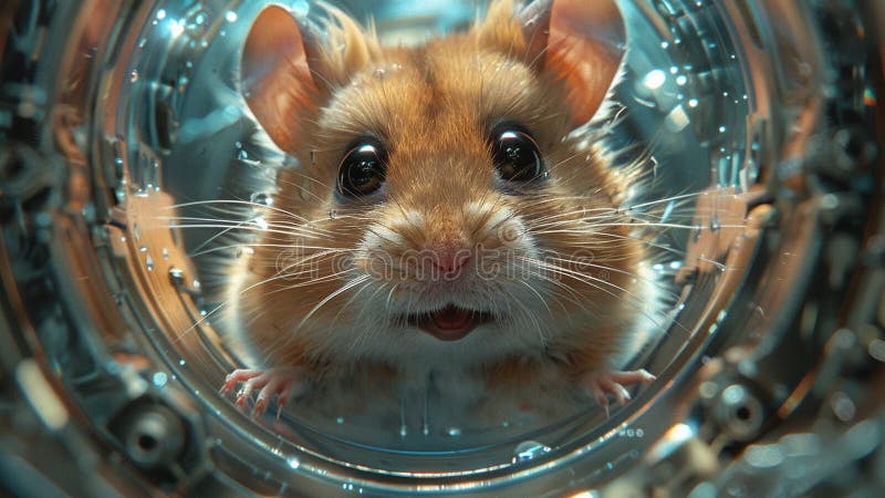 AI Generated Illustration of a Tiny Hamster Peers Curiously Inside a ...