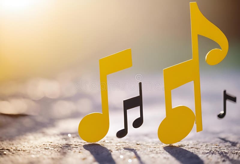 Small Musical Notes Shaped Like Music Instruments Laying in the Sand ...