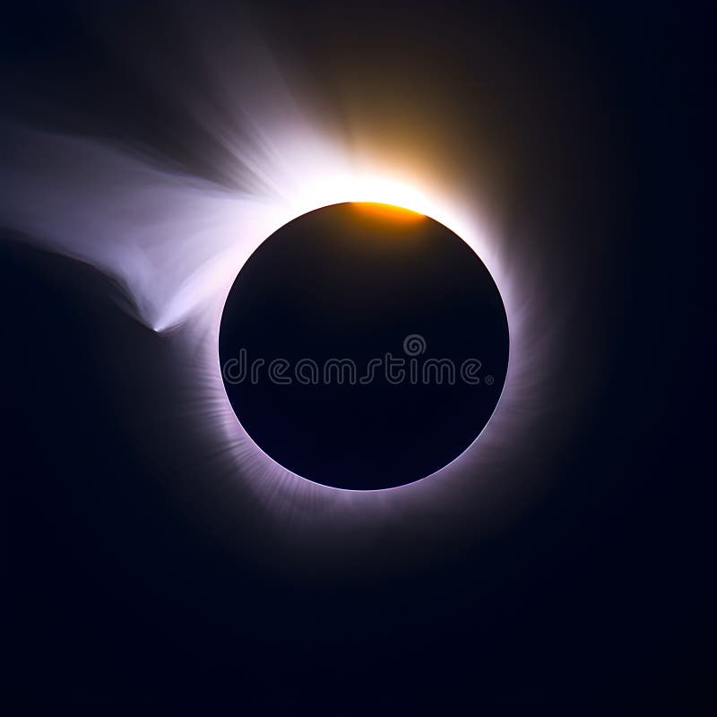 AI Generated Illustration of a Total Solar Eclipse Stock Illustration ...