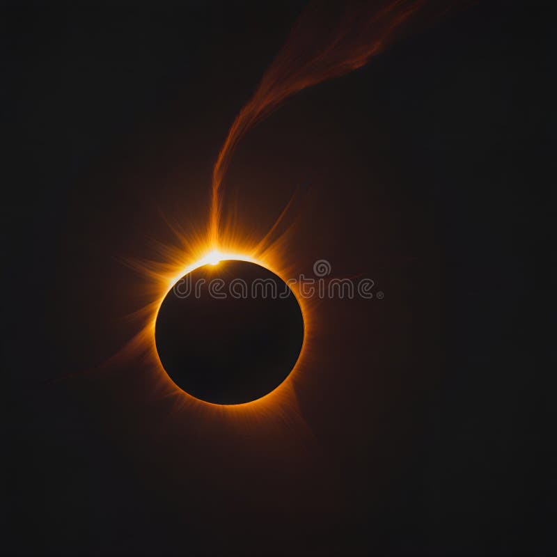 AI Generated Illustration of a Total Solar Eclipse with Sun Obscured by ...