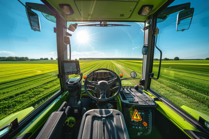 AI Generated Illustration of Tractor Driving through Crop Field ...