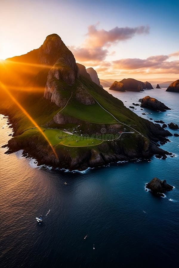 AI Generated Illustration of a Tranquil Scene of a Picturesque Island ...