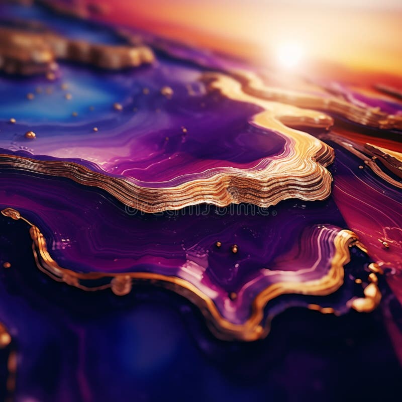 The Liquid Liquid Surface is Reflecting Sunlight and Water with Many ...