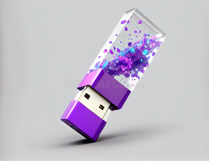 Transparent Usb Flash Drive with Colorful Splash of Data Inside - AI ...