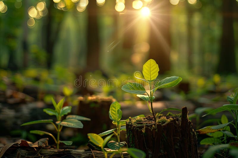 AI-generated Illustration of a Tree Regrowing, Reforest Stock ...