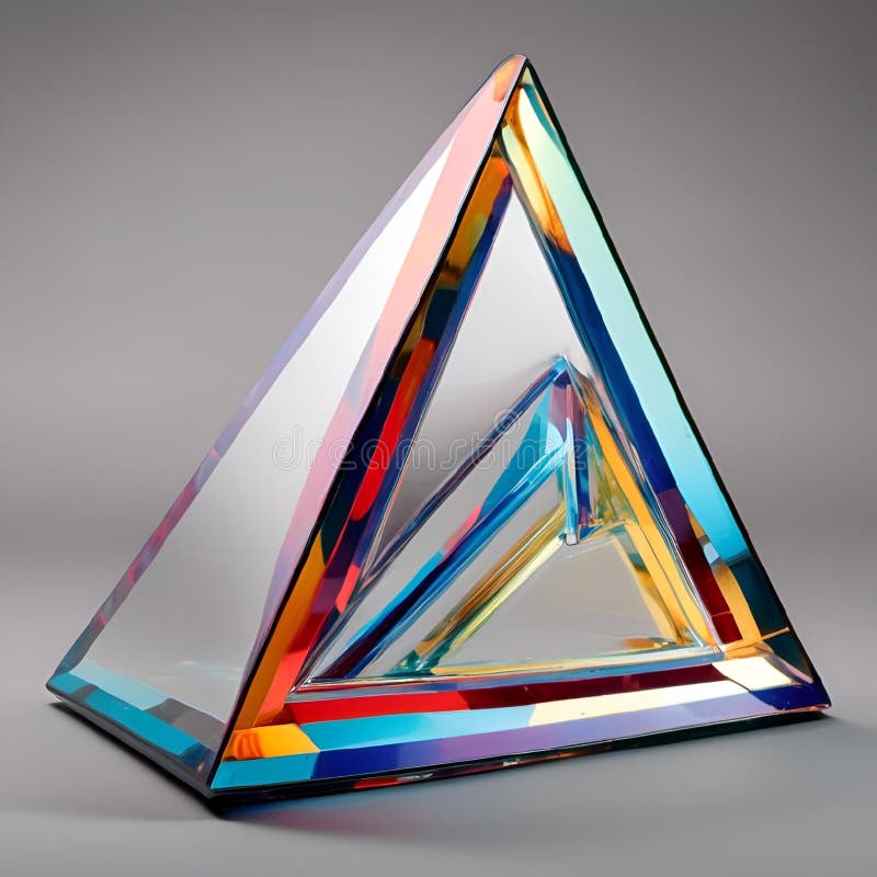 AI Generated Illustration of a Triangle within a Triangle Multi-color ...