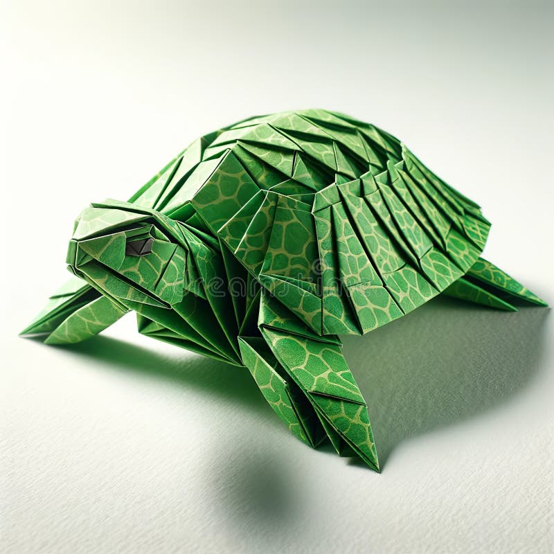 AI Generated Illustration of a Turtle Origami Stock Image - Image of ...
