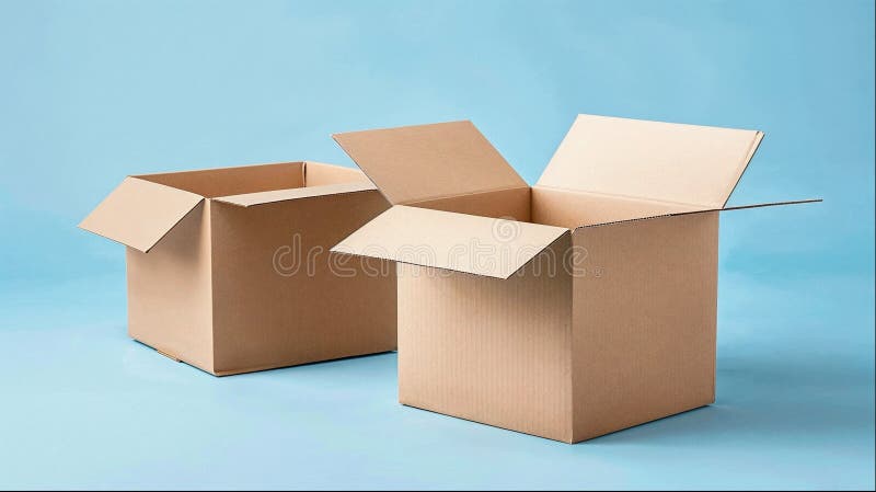 Two Boxes One of Which is Empty and One Empty on the Left Side Stock ...