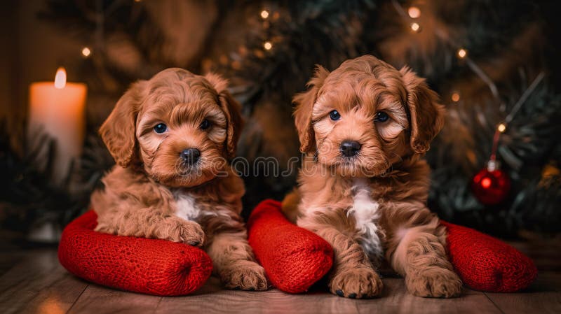 Cockapoo Christmas Stock Illustrations – 30 Cockapoo Christmas Stock ...