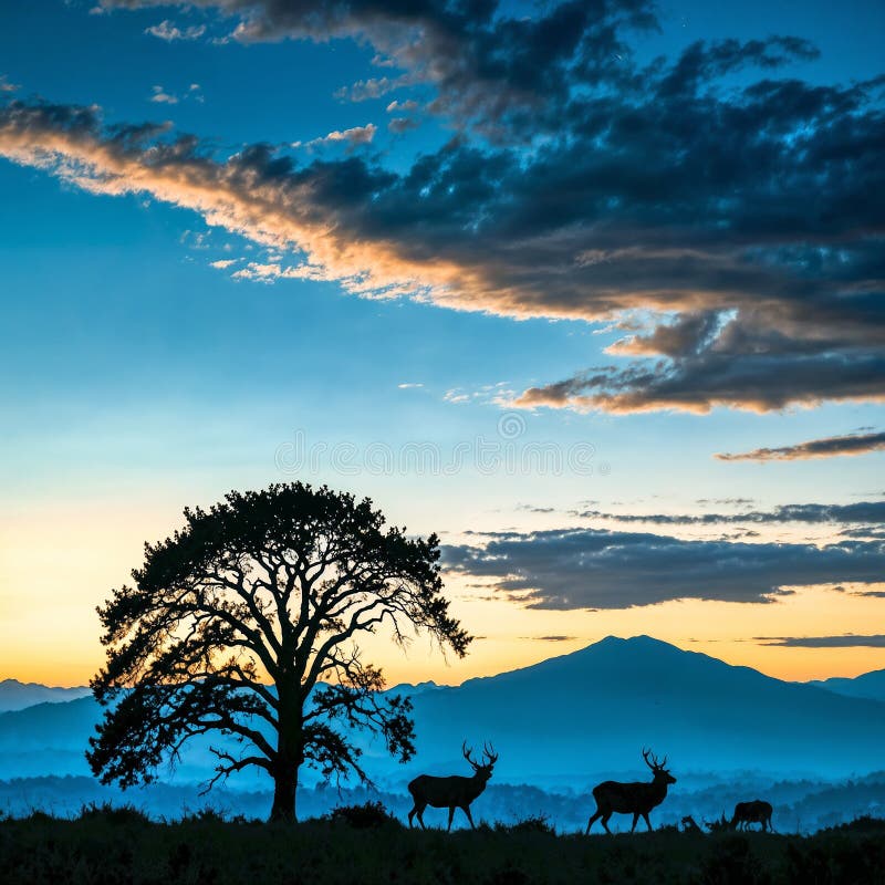 AI-generated Illustration of Two Deer Gracefully Standing in a Grassy ...