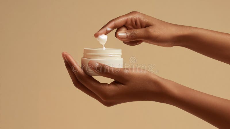 AI Generated Illustration of Two Hands Holding and Adding Cream Stock ...