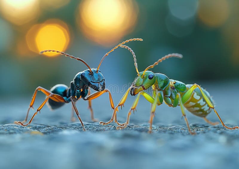 Two Large Bugs Standing on Top of Each Other on Cement Stock ...