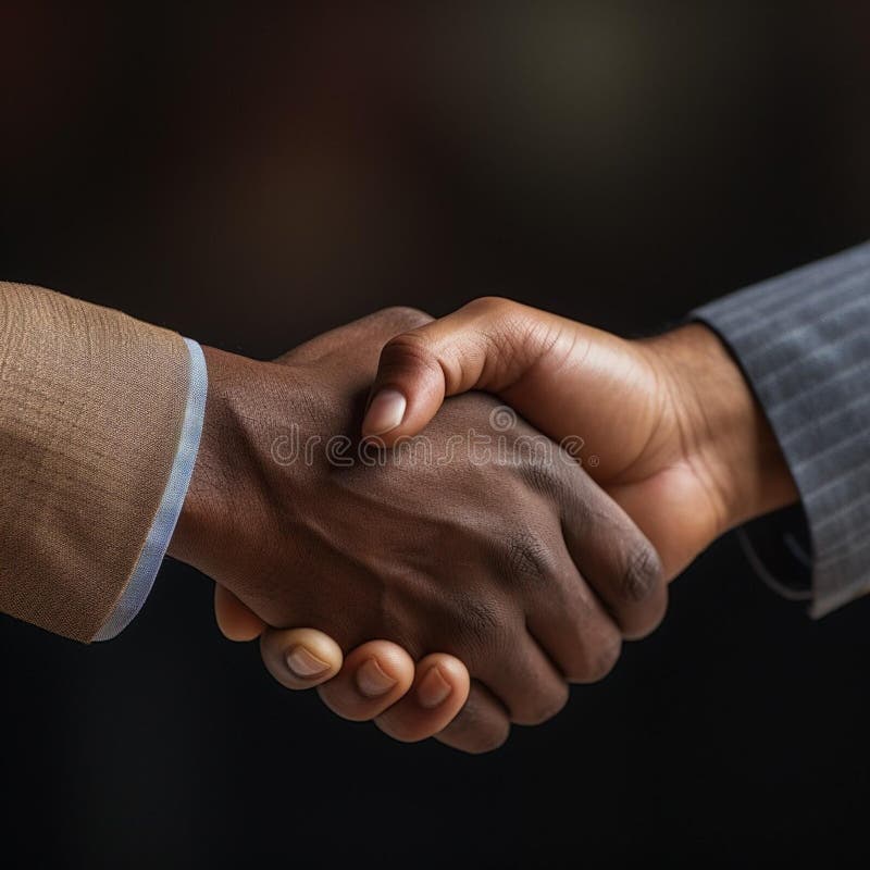 AI Generated Illustration of Two Professional Businessmen Shaking Hands ...
