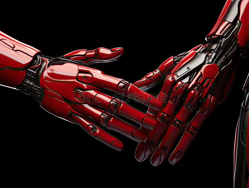 Illustration of Three Red Robots with Black Masks Stock Vector ...